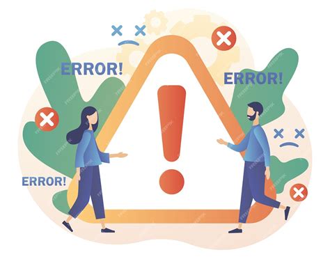 Premium Vector Tiny People And Operating System Error Warning Window