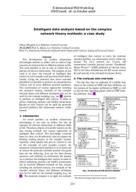Pdf Intelligent Data Analysis Based On The Complex Network Theory