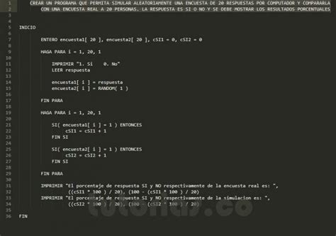 Arreglos Pseudocodigo Comparacion De Encuestas