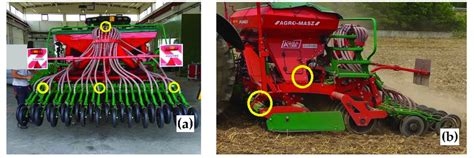 A The Position Of The Triaxial Accelerometers 1 2 And 3 On Sowing Download Scientific