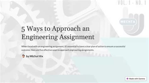 Ppt 5 Ways To Approach An Engineering Assignment Powerpoint