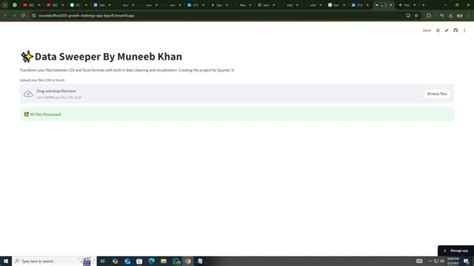 Built Data Sweeper With Python And Streamlit Muneeb Khan Posted On