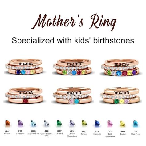 Mothers Rings Birthstones Etsy