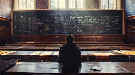 A Student Sits Alone In The Class Uhd Wallpaper Premium Ai Generated