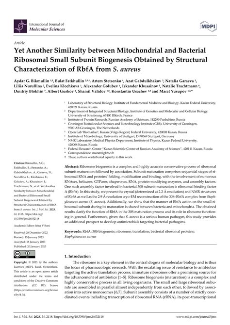 Pdf Yet Another Similarity Between Mitochondrial And Bacterial