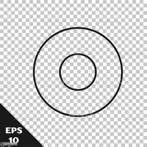 투명 한 배경에 격리 된 검은 선 플레이트 아이콘입니다 칼 기호입니다 레스토랑 간판입니다 벡터 일러스트레이션 그릇에 대한 스톡