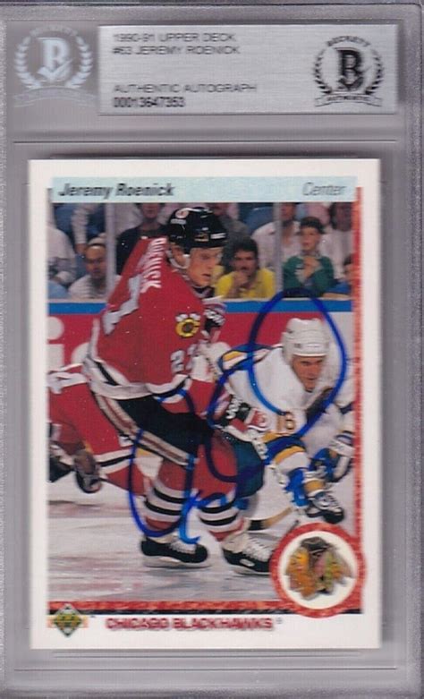 Beckett 1990 91 Upper Deck Jeremy Roenick Signed Rookie Card Ud
