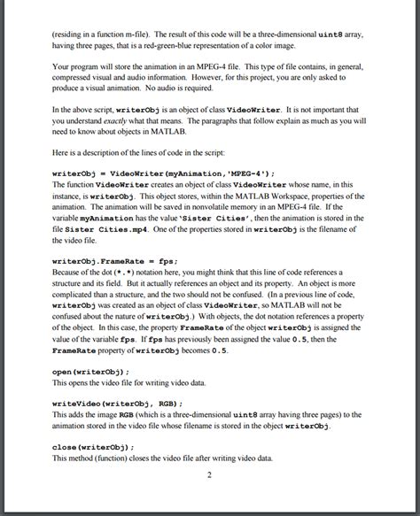 Solved ECE 72 Project 2 Animation You Will Prepare A MATLAB Chegg Com