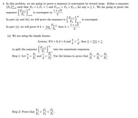 Solved In This Problem We Are Going To Prove A Sequence Is Chegg