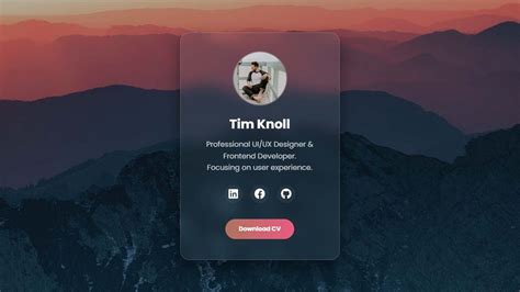 create a dynamic glassmorphism profile card with html css profilecard cssprojects css youtube