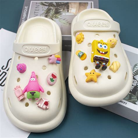 아모드라 알록달록 꽃 귀여운 스폰지밥 뚱이 집게사장 캐릭터 지비츠 세트