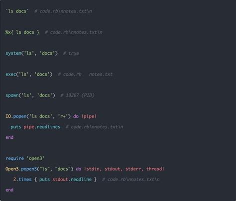 Various Ways To Run Shell Commands In Ruby Rruby