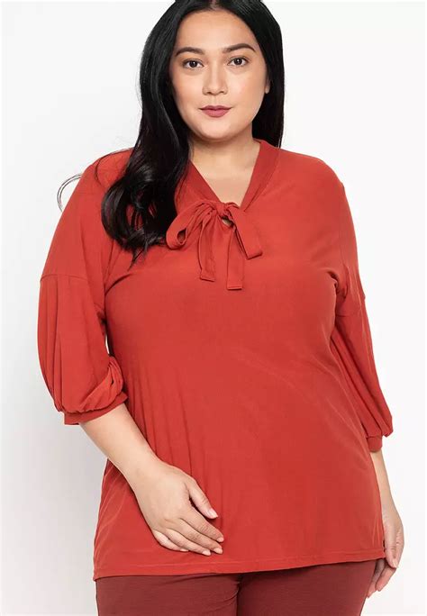 Buy Maxine Plus Size Bow Tie Blouse 2025 Online Zalora Philippines