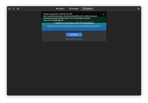 Issue While Upgrading To Fedora 38 Rfedora
