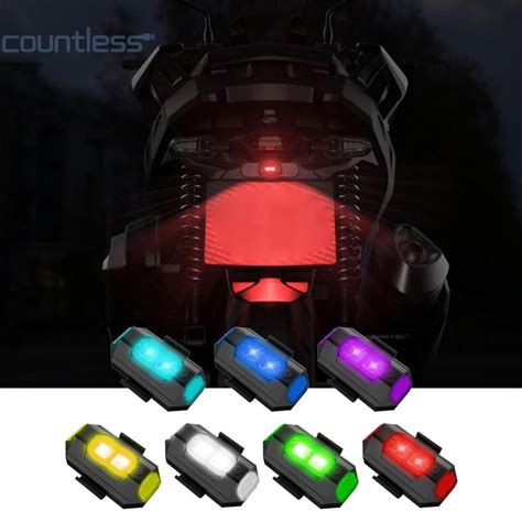 ไฟกระพริบ Led 7 สี ป้องกันการชน พอร์ต Usb สําหรับรถจักรยานยนต์