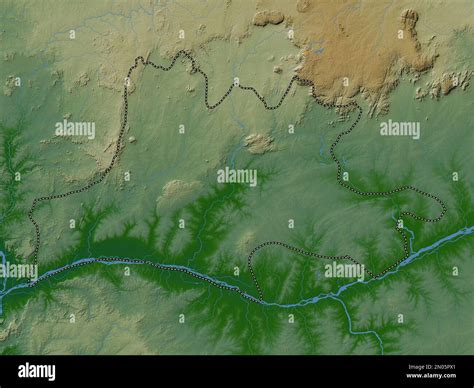 Nassarawa State Of Nigeria Colored Elevation Map With Lakes And