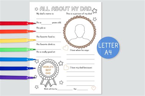 All About My Daddy Printable