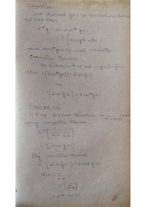 Solution Convolution Theorem Studypool