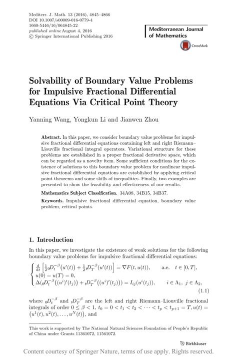 Solvability Of Boundary Value Problems For Impulsive Fractional Differential Equations Via