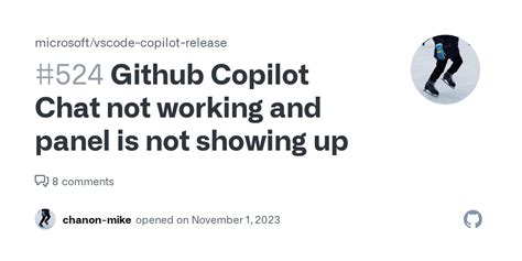 Github Copilot Chat Not Working And Panel Is Not Showing Up · Issue 524 · Microsoft Vscode