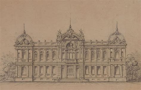 Architectural Drawing Circa 1900 Architectural Drawing Old