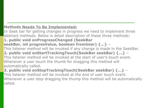 Seekbar In Android Ppt