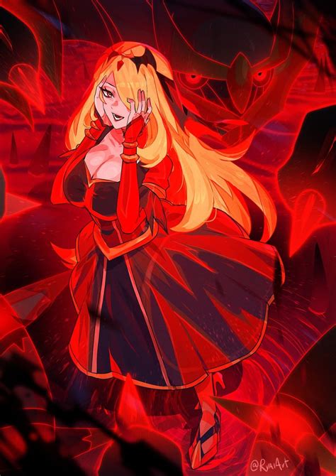 Cynthia Giratina And Cynthia Pokemon And 1 More Drawn By Ryairyai