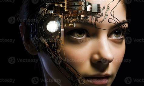 Head Of A Female Robot Creating Using Generative Ai Tools 33515100