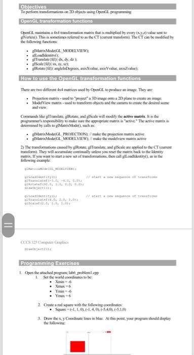 Solved Opencl Transformation Functions Opencl Maintains A