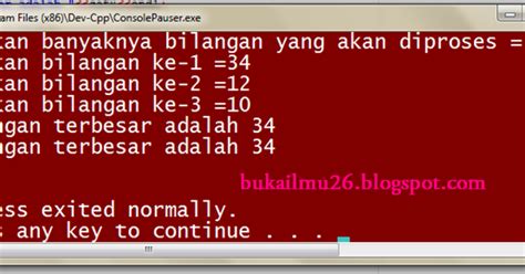 C Program Mencari Bilangan Terbesar Dan Terkecil Class ~ Buka Ilmu