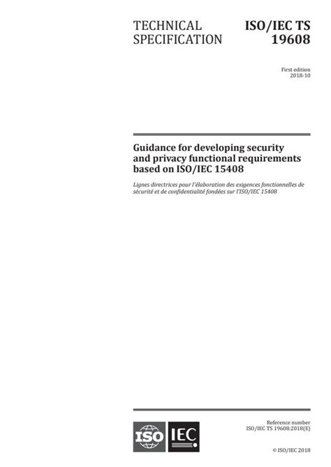 ISO IEC TS Guidance For Developing Security And Privacy Functional Requirements Based