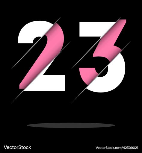 Number Logo Design With A Creative Cut Vector Image