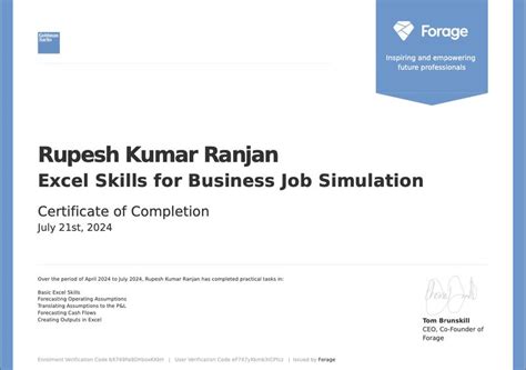 Rupesh Kumar Ranjan On Linkedin Excelskillsforbusiness Forage