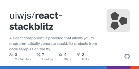 Github Uiwjsreact Stackblitz A React Component Is Provided That
