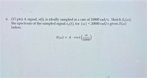 Solved 15 ﻿pts ﻿a Signal X T ﻿is Ideally Sampled At A