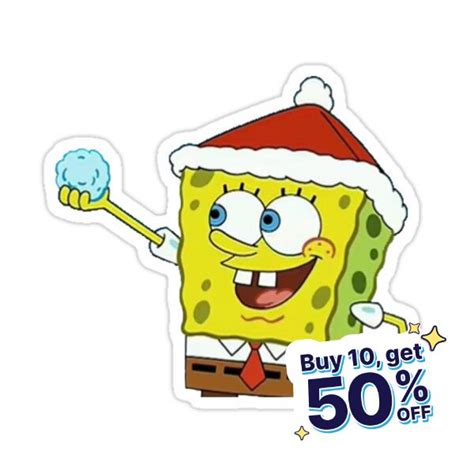 Spongebob Winter Sticker For Sale By Longspicy2