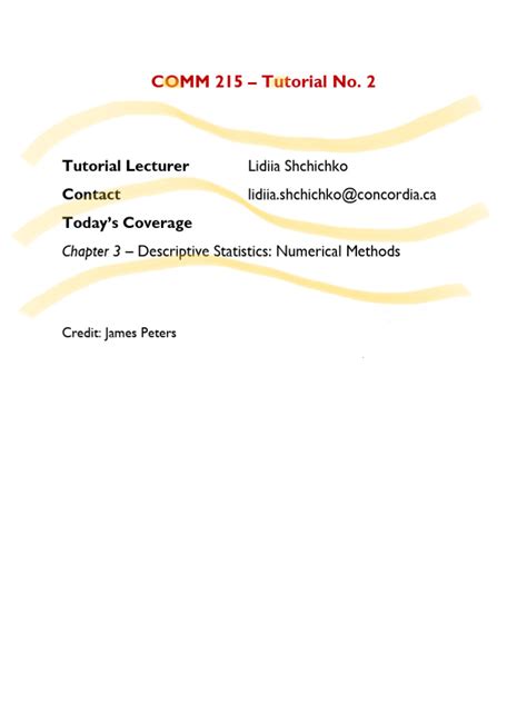 Tutorial 2 Asnwer Key Pdf Descriptive Statistics Mathematics