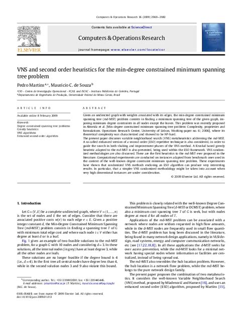 pdf vns and second order heuristics for the min degree constrained minimum spanning tree