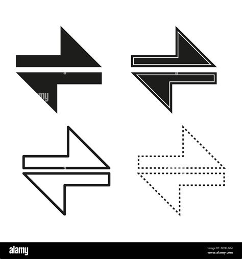 Arrow Icons Collection Various Black And White Styles Geometric Vector Arrows Directional