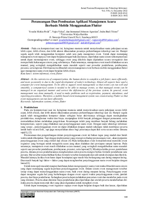 Pdf Perancangan Dan Pembuatan Aplikasi Manajemen Acara Berbasis