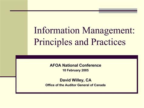 Ppt Information Management Principles And Practices Powerpoint