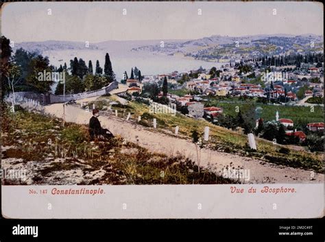 Constantinople Vue De Bosphore Tombs Sepulchral Monuments Sultan