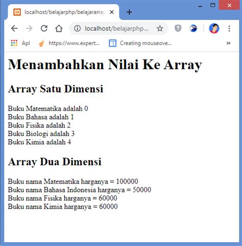 Tutorial Pemrograman Php Memahami Array Di Php