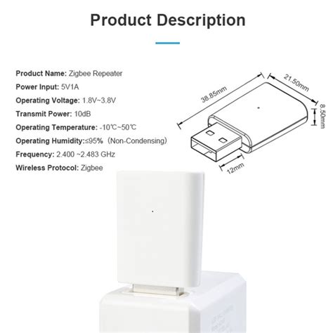 Tuya Zigbee Portable Usb Wireless Smart Extender Signal Amplifier Repeater