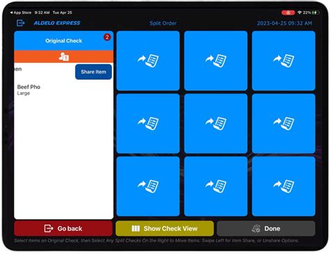 Split Individual Items Across Multiple Tickets Aldelo Cloud Pos