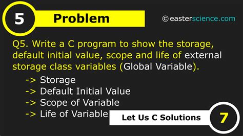 Q5 Write A C Program To Show The Storage Default Initial Value Scope And Life Of A External