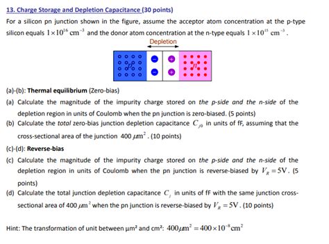 Solved 13 Charge Storage And Depletion Capacitance 30