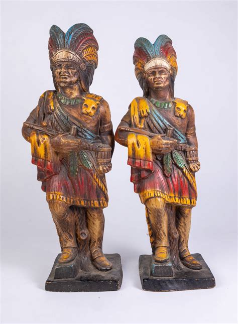 Pair Of Vintage Cigar Store Indians Auction