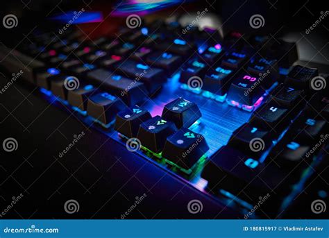 Premium Gaming RGB LED Backlit Keyboard Stock Image Image Of Geek Green
