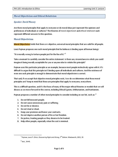 Lu03 Moral Objectivism Relativism Pdf Objectivity Philosophy Relativism